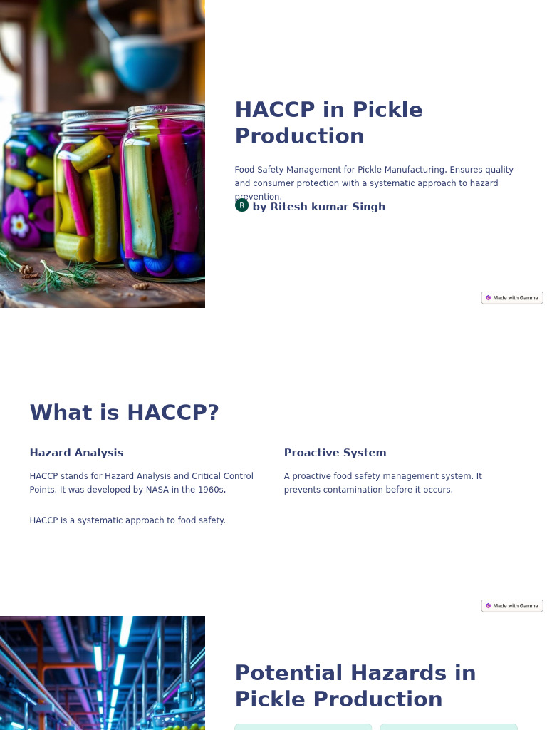 HACCP Principles for Pickle Safety | PDF | Food Safety | Hazard ...
