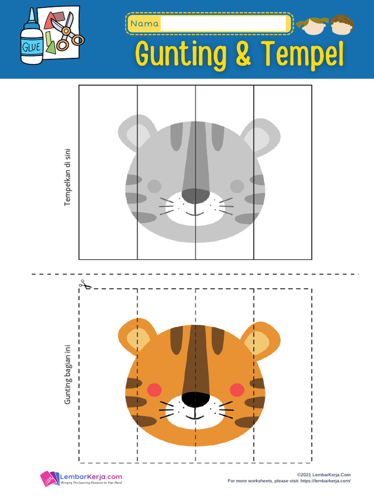 Worksheet - Menggunting | PDF