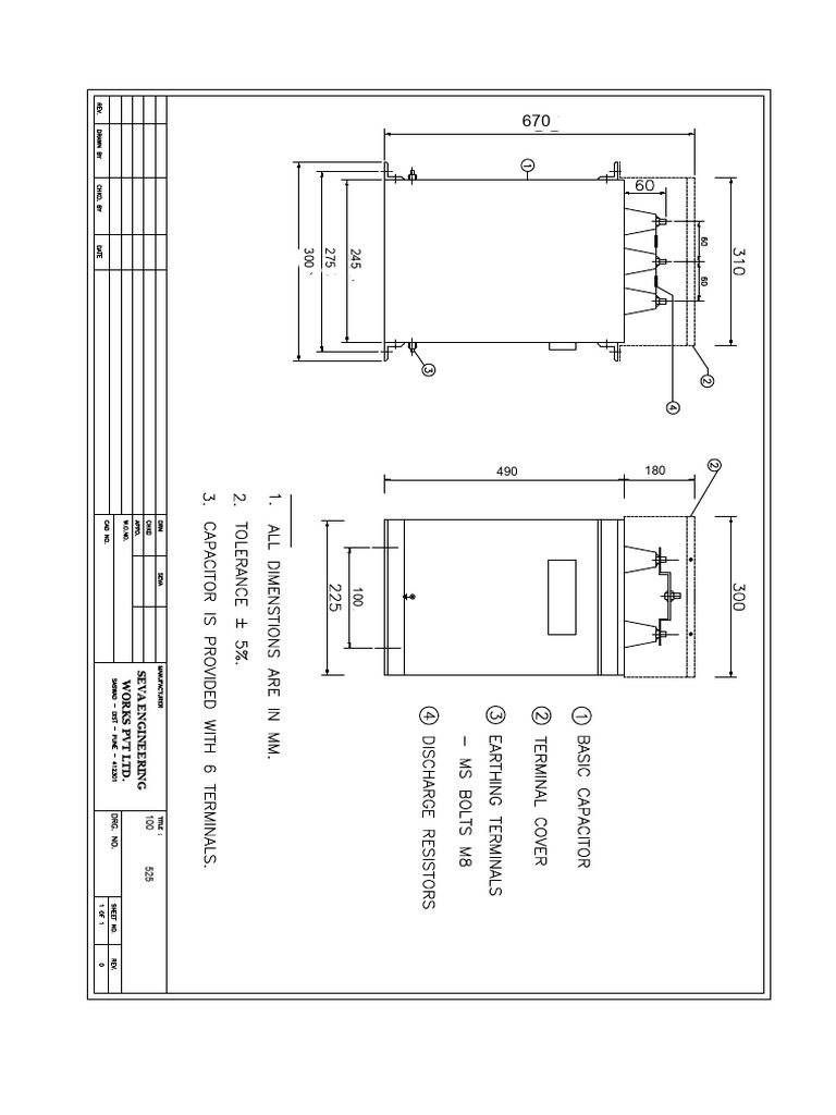 100 Kvar 525 Vac G.a.drg | PDF