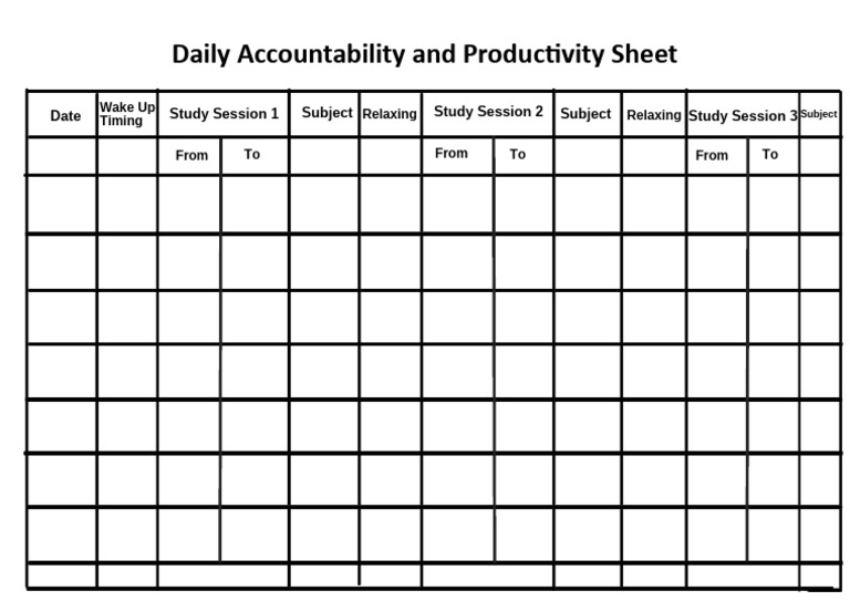 Daily Productivity Accountability Sheet | PDF
