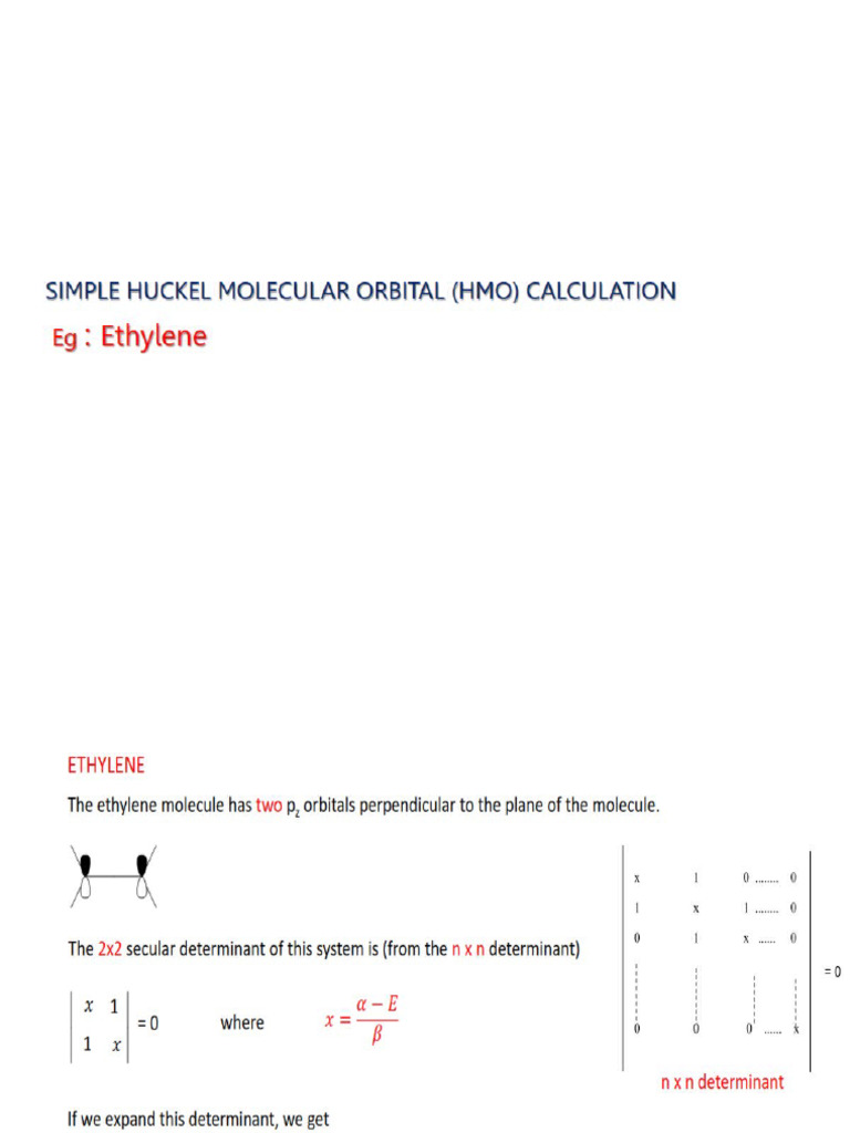 63 Simple Huckel Theory Ethylene | PDF