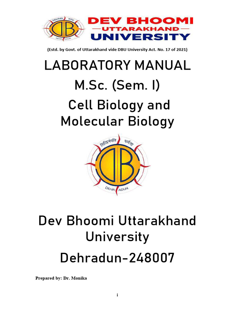Cell Biology & Molecular Lab Manual | PDF | Meiosis | Mitosis
