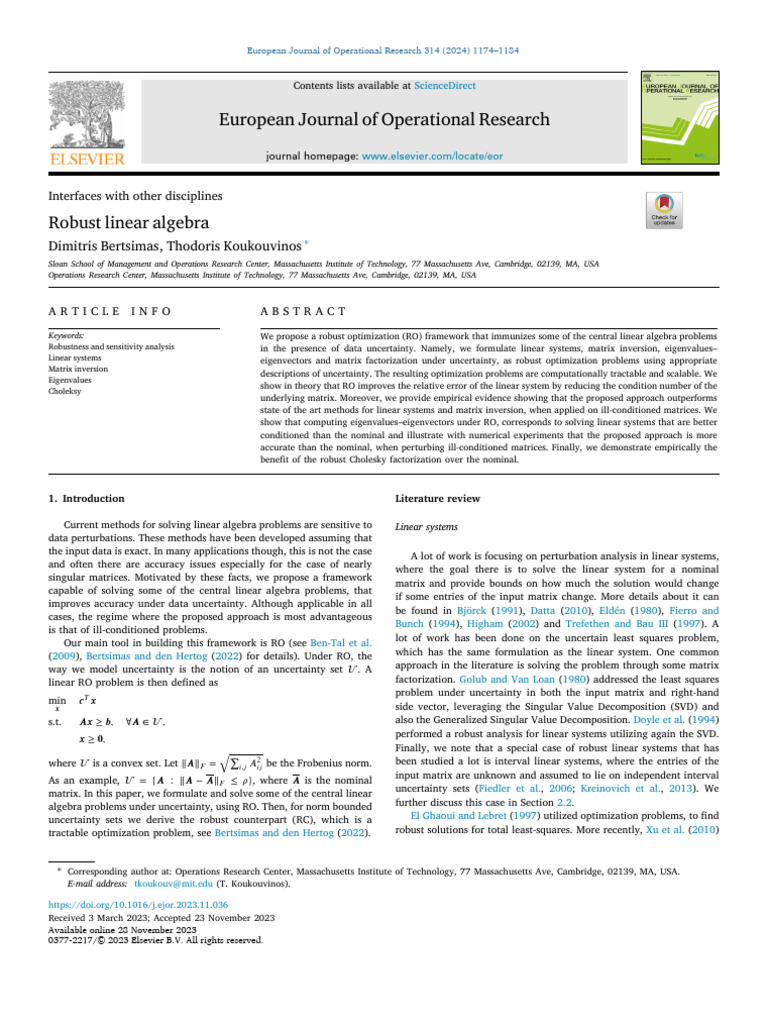 Robust Linear Algebra | PDF | Matrix (Mathematics) | Eigenvalues And Eigenvectors