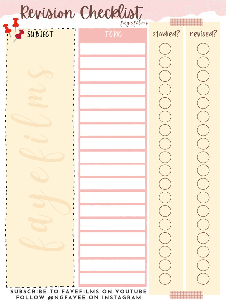 Revision Checklist | PDF