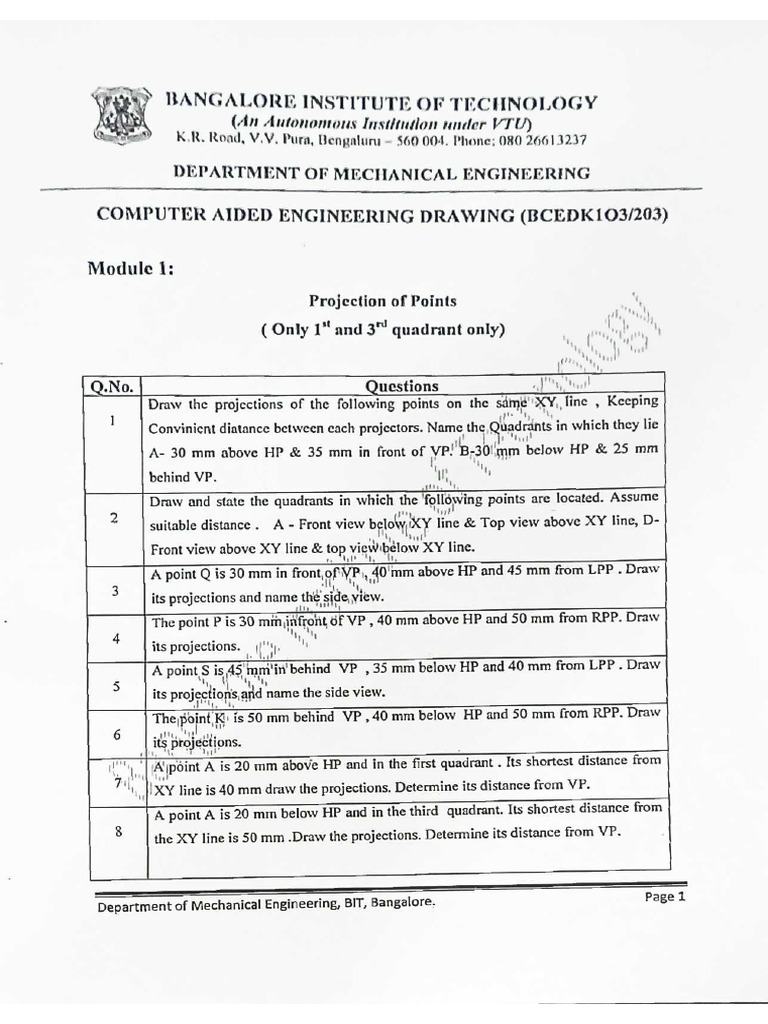 CAED Question Bank 2024 | PDF