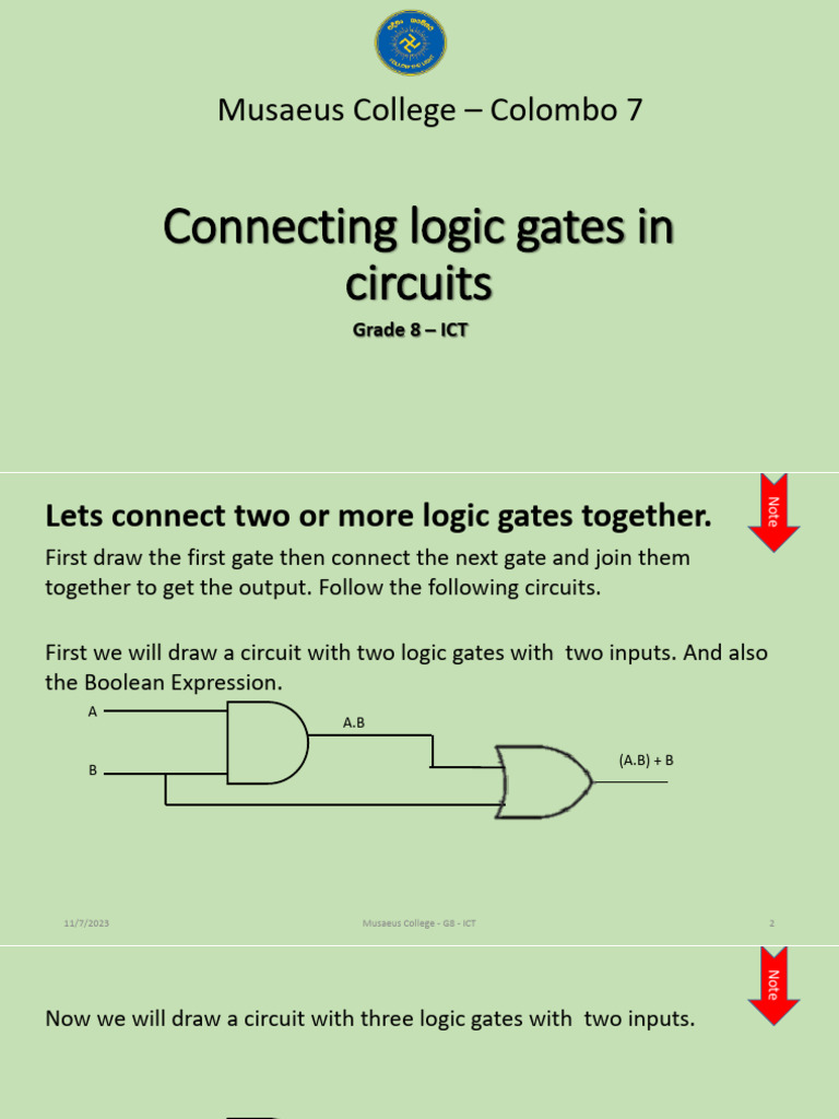 Unit 5-3.connecting Logic Gates in Circuits | PDF | Logic Gate ...