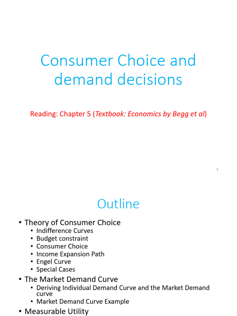 Live Lecture Chapter 5 Consumer Choice and Demand | PDF | Utility | Demand