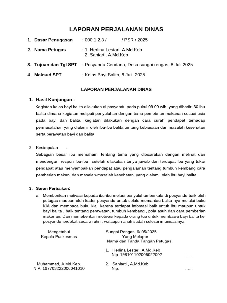 LPD Kelas Bayi Balita Cendana Juli 2025 | PDF