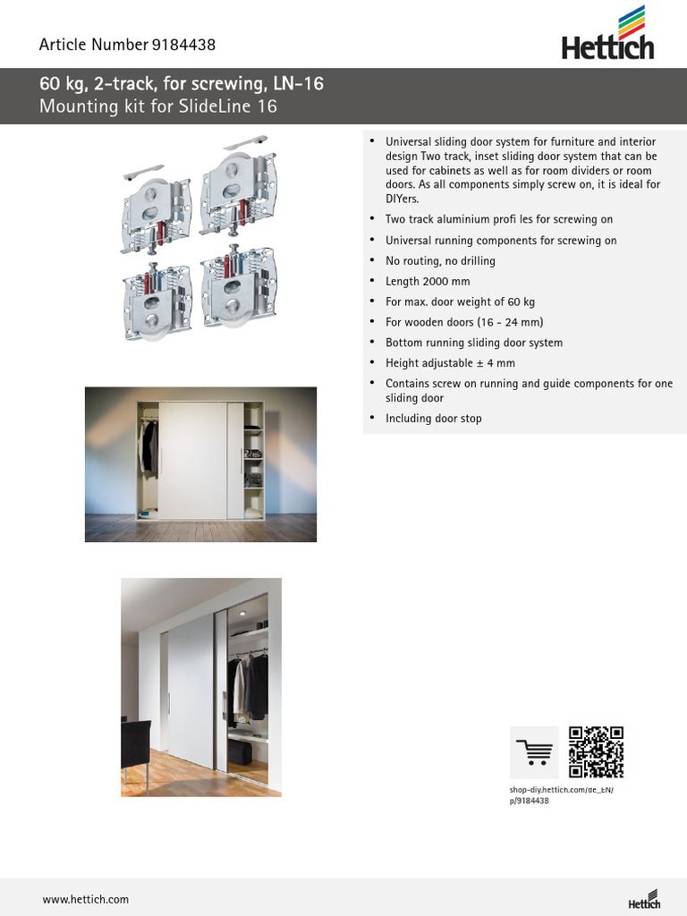 SlideLine 16 Mounting Kit for Sliding Doors | PDF