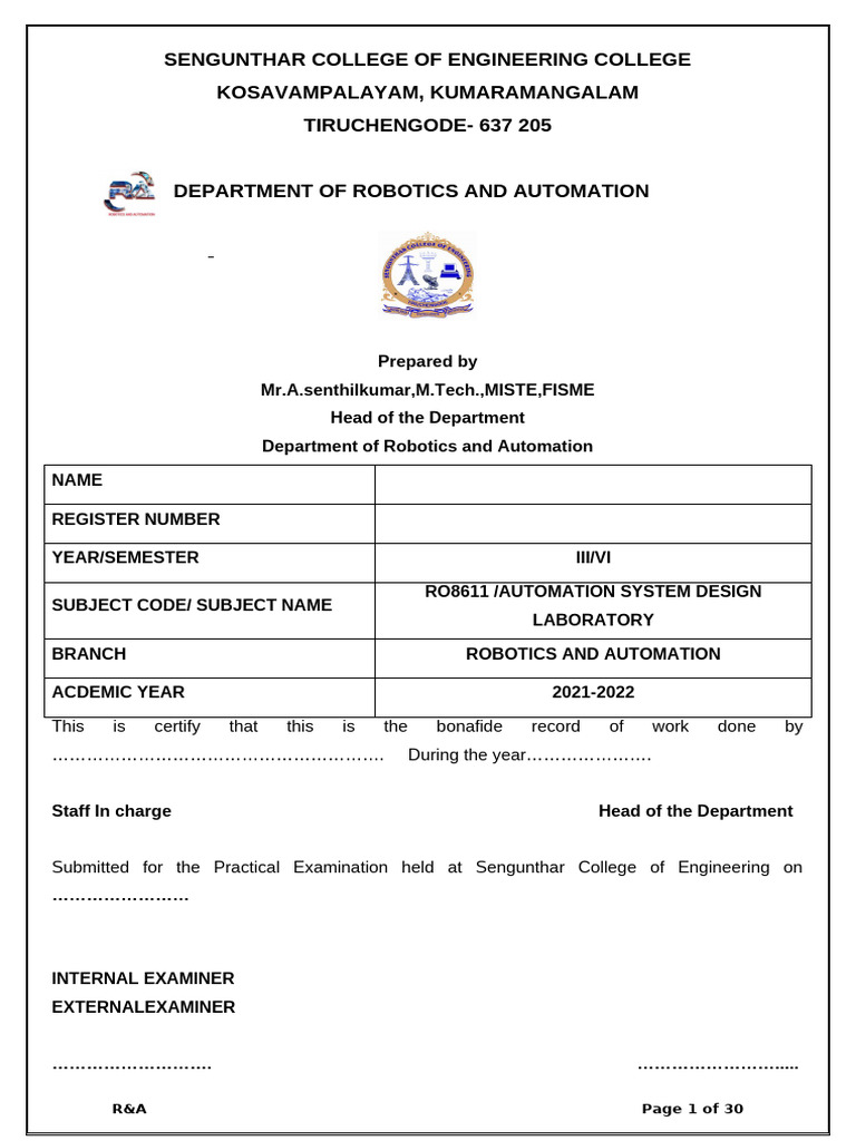 Asd Lab Manual - Sce-R&a | PDF | Electric Motor | Actuator