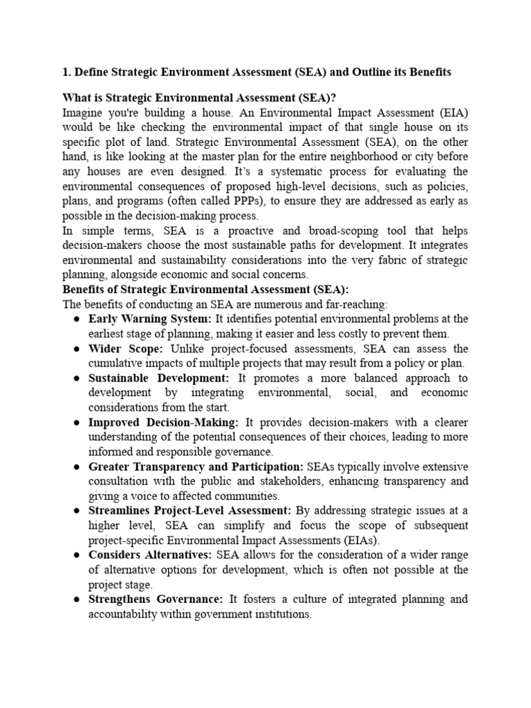 Understanding Strategic Environmental Assessment | PDF | Environmental ...