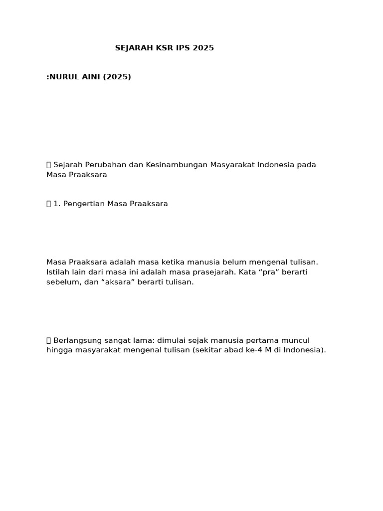 Sejarah KSR Ips 2025 | PDF