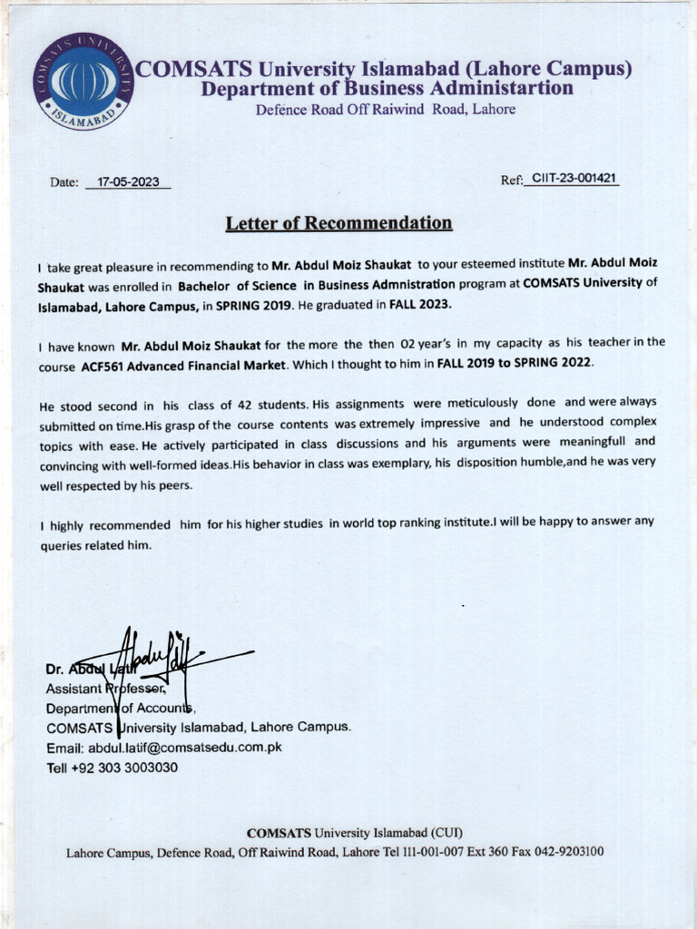 Recomendation Letter 2 | PDF