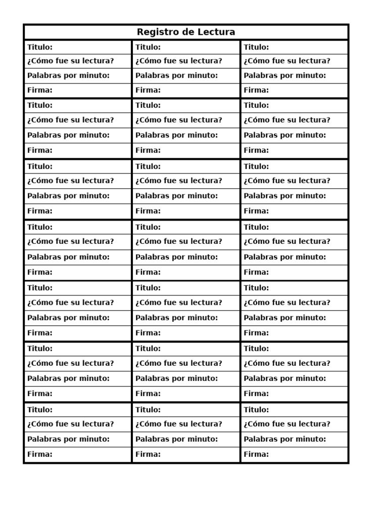 Registro de Lectura | PDF