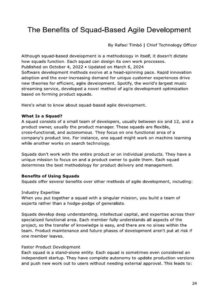 The Benefits of Squad Based | PDF