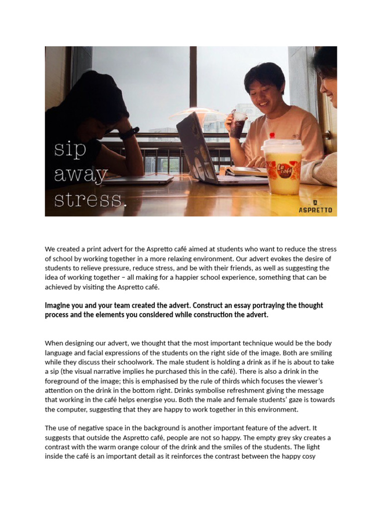 Student-Centric Advert for Aspretto Café | PDF | Advertising
