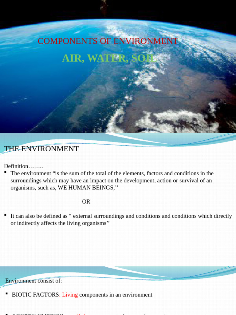 Components of Environment-1 | PDF | Atmosphere Of Earth | Atmosphere