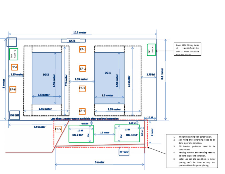 DG Fitment Layout - 2 No's 750kW - Amazon - PTC | PDF