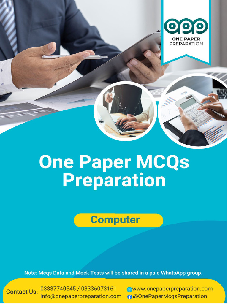 Computer Mcqs File 2 One Paper MCQs Preparation-1 | PDF | Microsoft ...