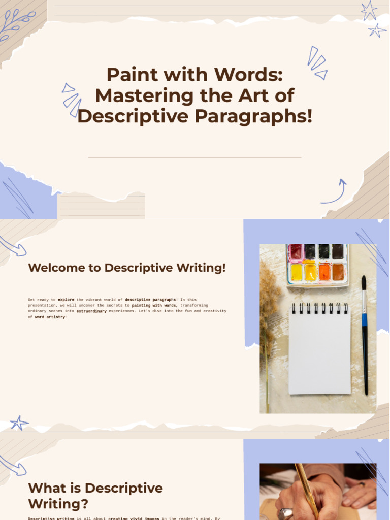 Slidesgo Paint With Words Mastering The Art of Descriptive Paragraphs ...