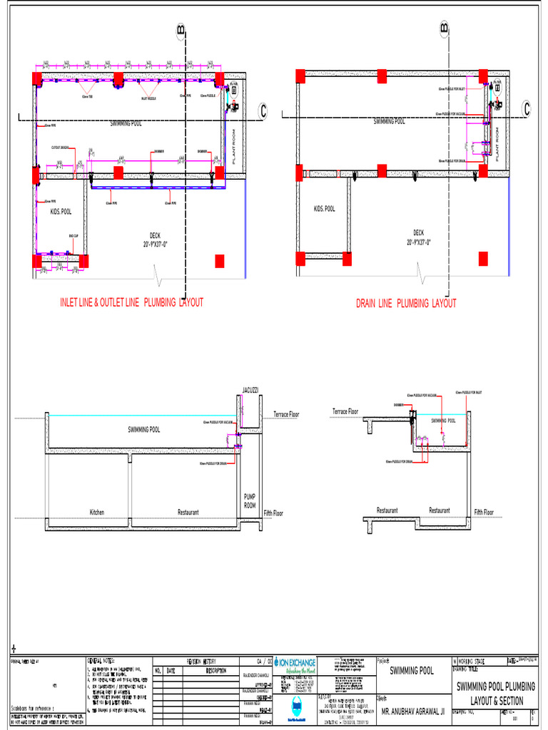 Swimming Pool Plumbing Layout Details | PDF | Hydraulics | Hydraulic ...