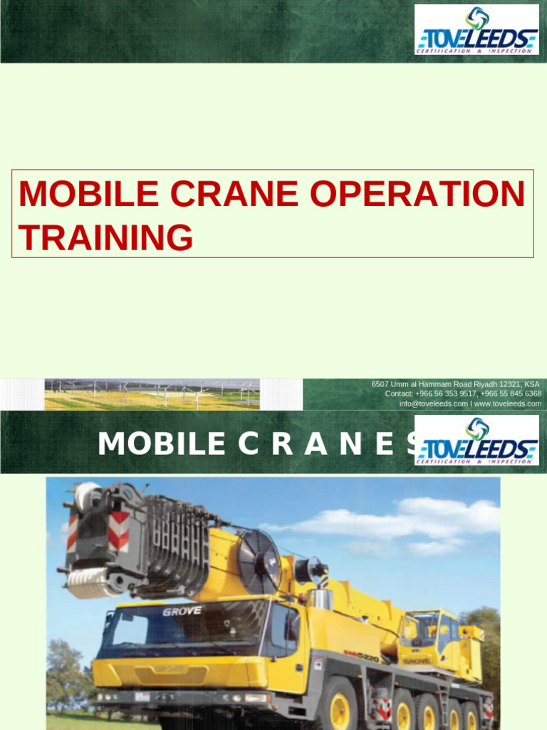 Mobile Crane Operation Training Guide | PDF | Crane (Machine)