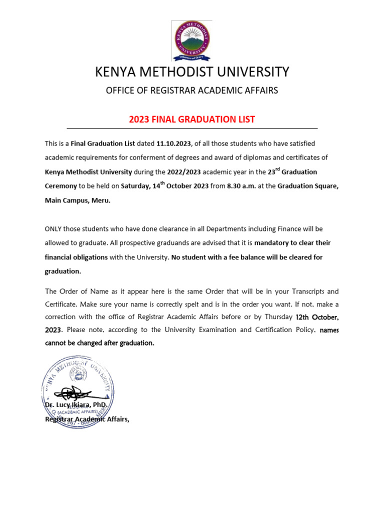 2023 Graduation List Final | PDF | Academia | Academic Degree