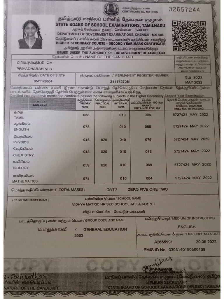 12th Marksheet | PDF