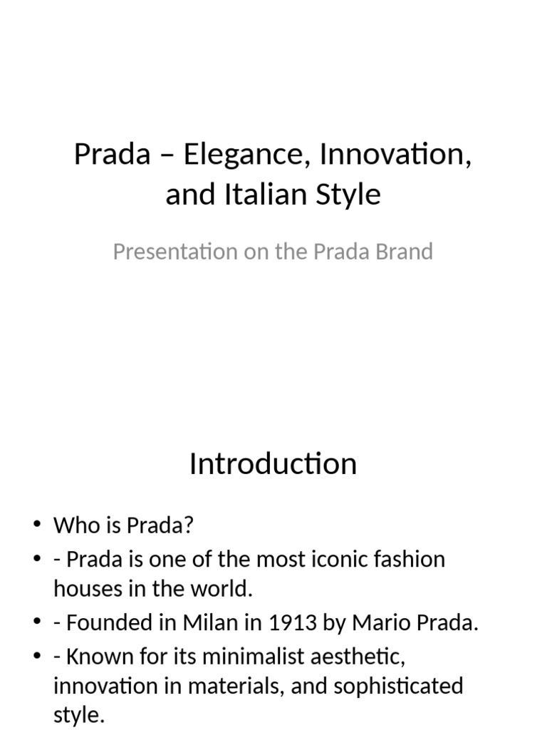 Prada Presentation English | PDF
