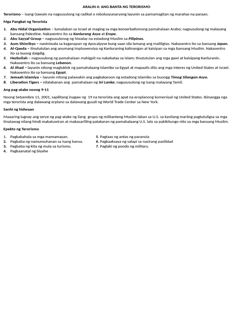 Ap8 q4 A4 Lesson | PDF