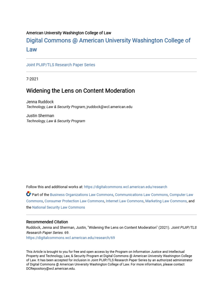 Widening The Lens On Content Moderation | PDF | Mobile App | Domain Name