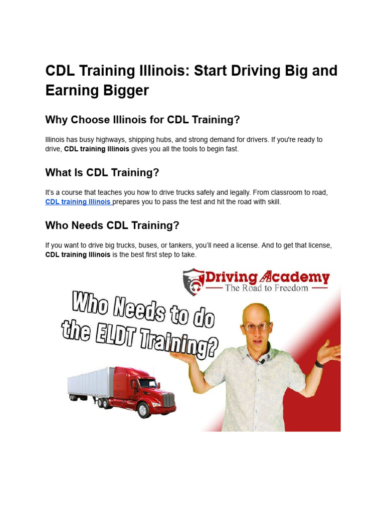Illinois CDL Training Overview | PDF | Truck | Semi Trailer Truck