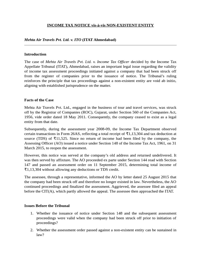 Case Notes - Income Tax Demand Notice | PDF | Taxes | Income Tax