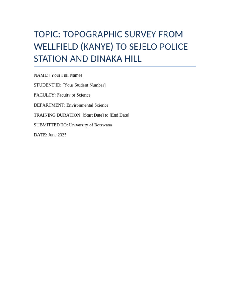 Full Industrial Training Survey Report Kanye 2025 Final | PDF ...