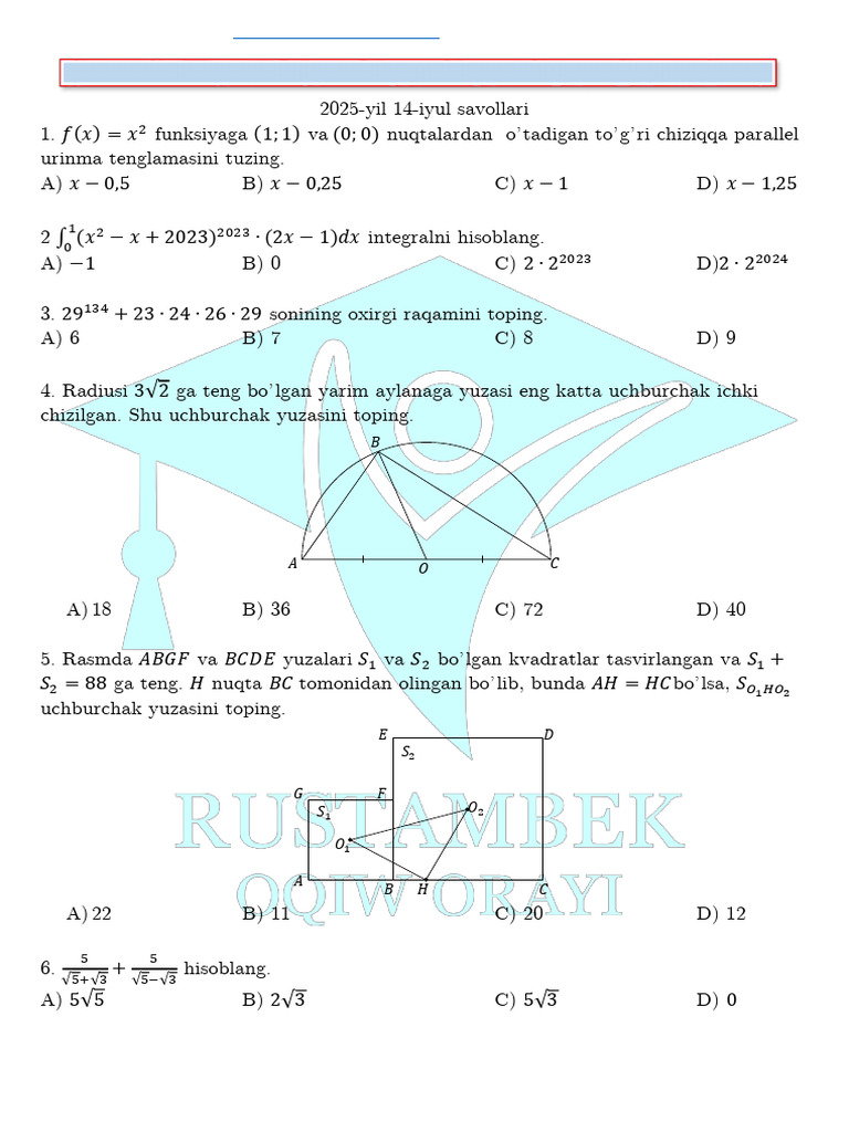 14-Iyul 2025-Yil (Rustambek - Oqiw - Orayi) | PDF | Chess Theory ...