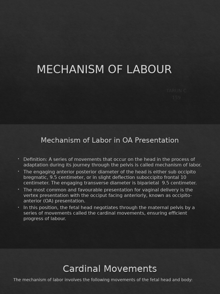 Physiology of Normal Labour & Mechanism of Labour-1 | PDF | Pelvis ...