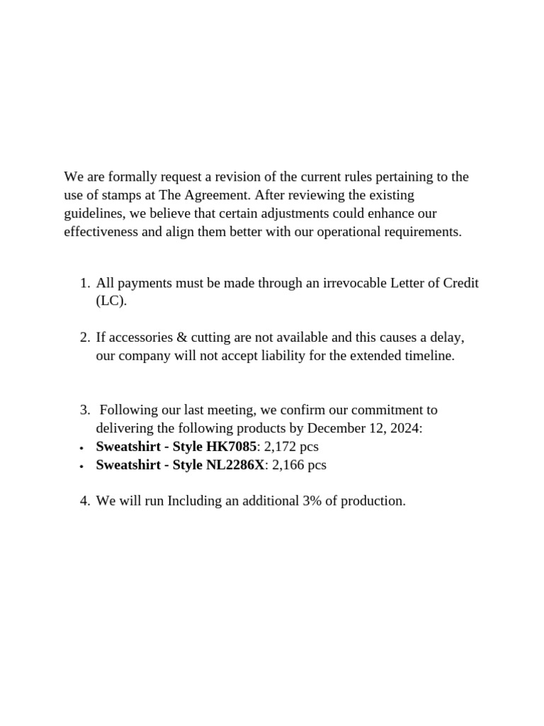 Revision Request for Stamp Usage Rules | PDF