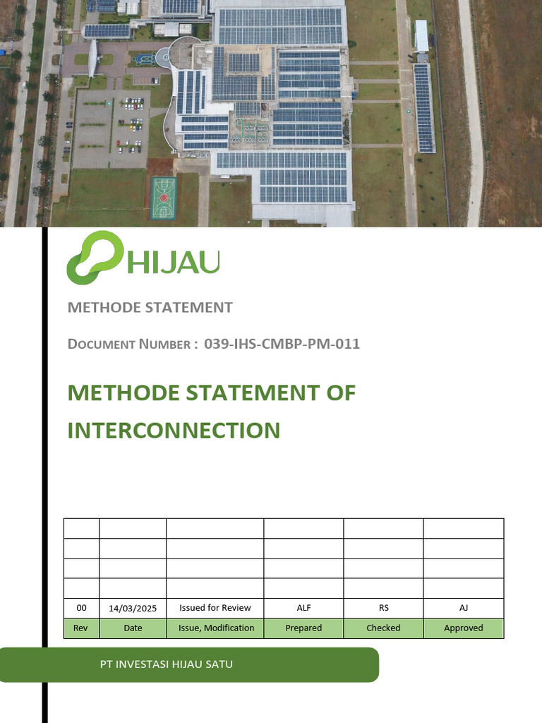 039 Ihs CMBP PM 011 Methode Statement of Interconnection | PDF ...