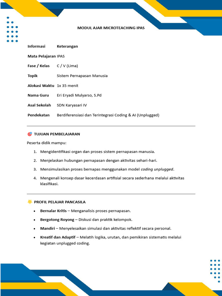 Modul Ajar Microteaching Ipas | PDF