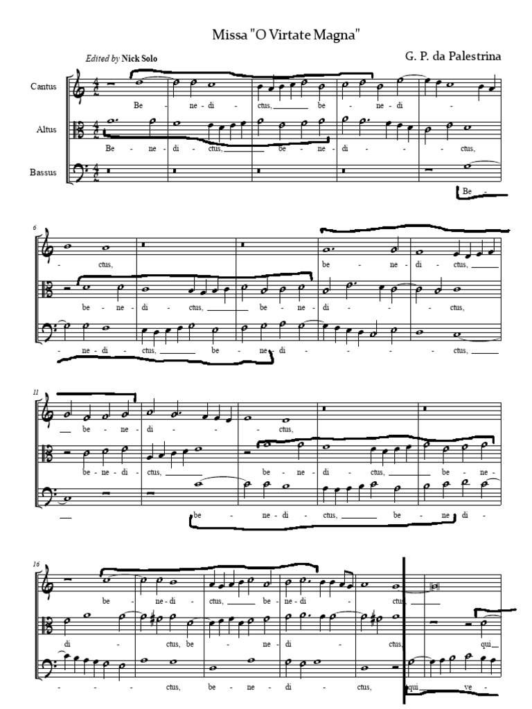 G. P. Da Palestrina - Missa 'O Virtute Magna' (Ανάλυση) | PDF