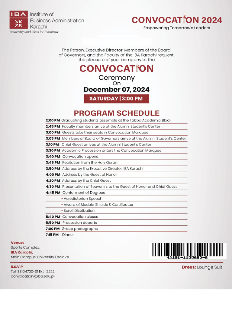 Convocation Invitation Sakina | PDF