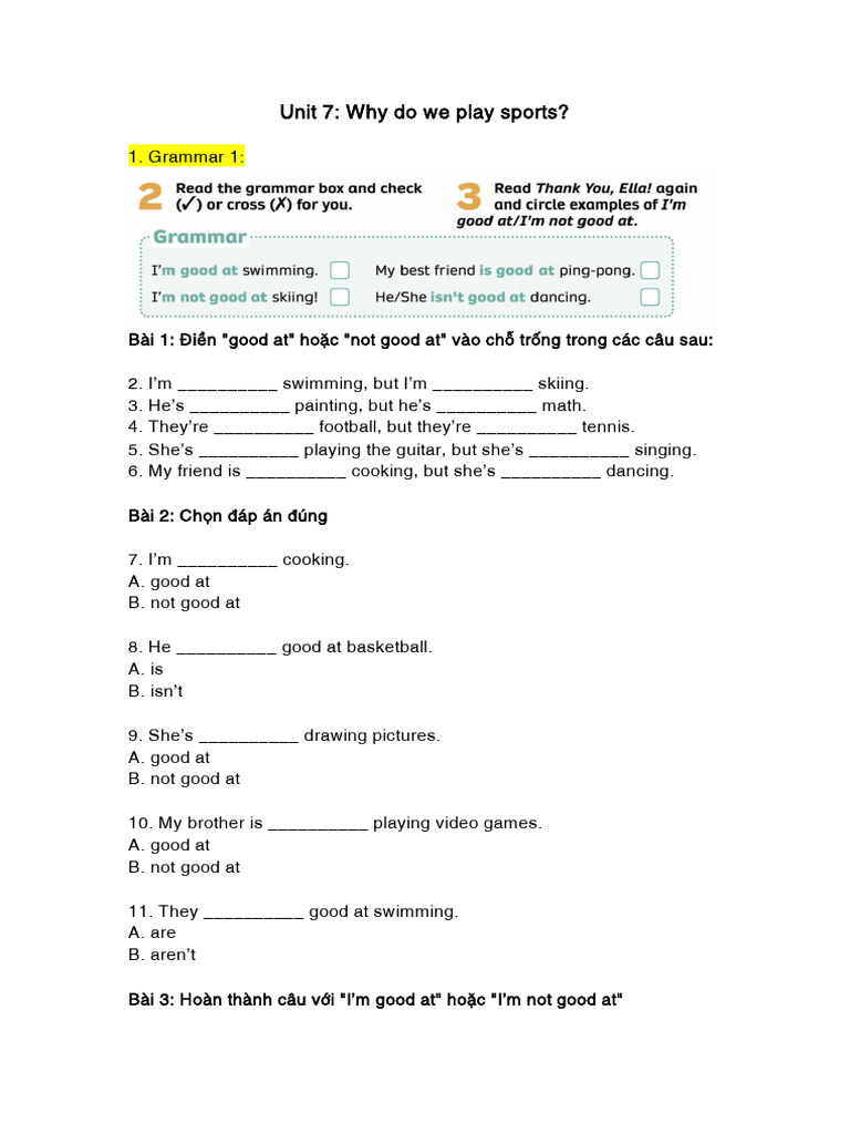 Unit 7 Sports | PDF