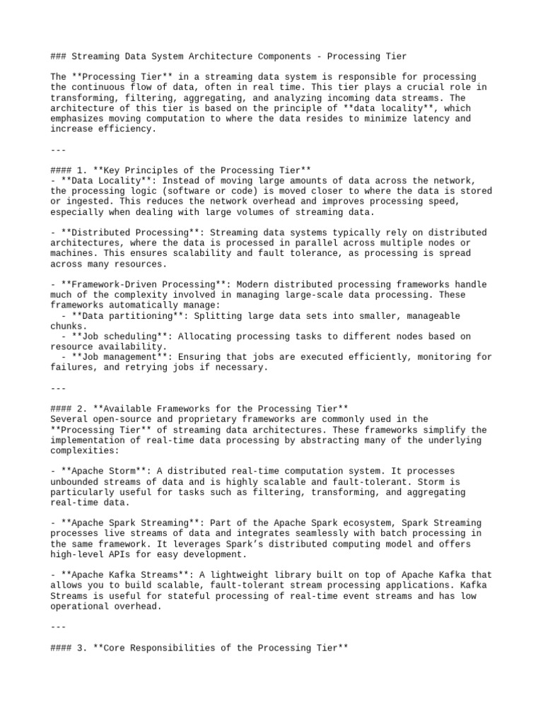 011.3 - Streaming Data System Architecture Components - Processing Tier | PDF | Distributed ...