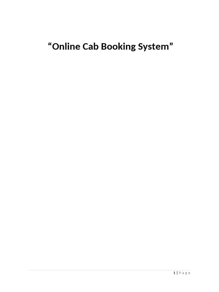 Online Cab Booking (Documentation) | PDF | World Wide Web | Internet & Web