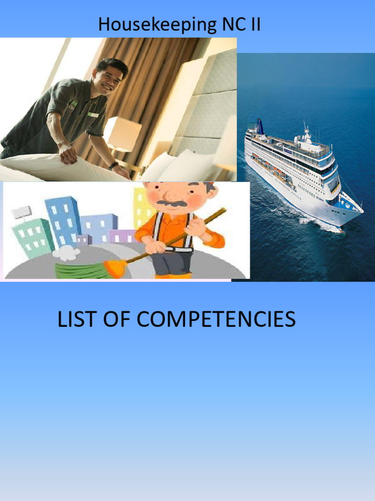 Houskeeping NC II Module 1 | PDF | Housekeeping | Vacuum Cleaner