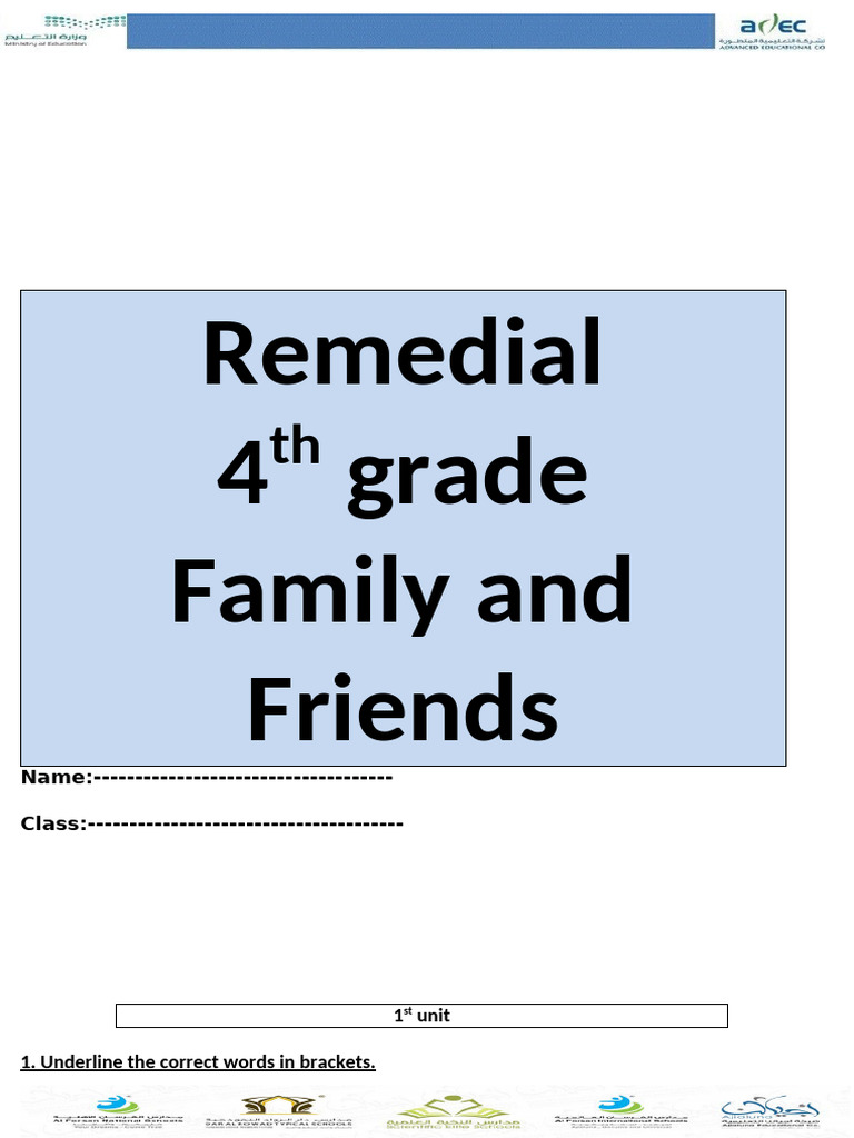 4 TH Grade Remedial Plan First Term 10-11 | PDF | Waiting Staff