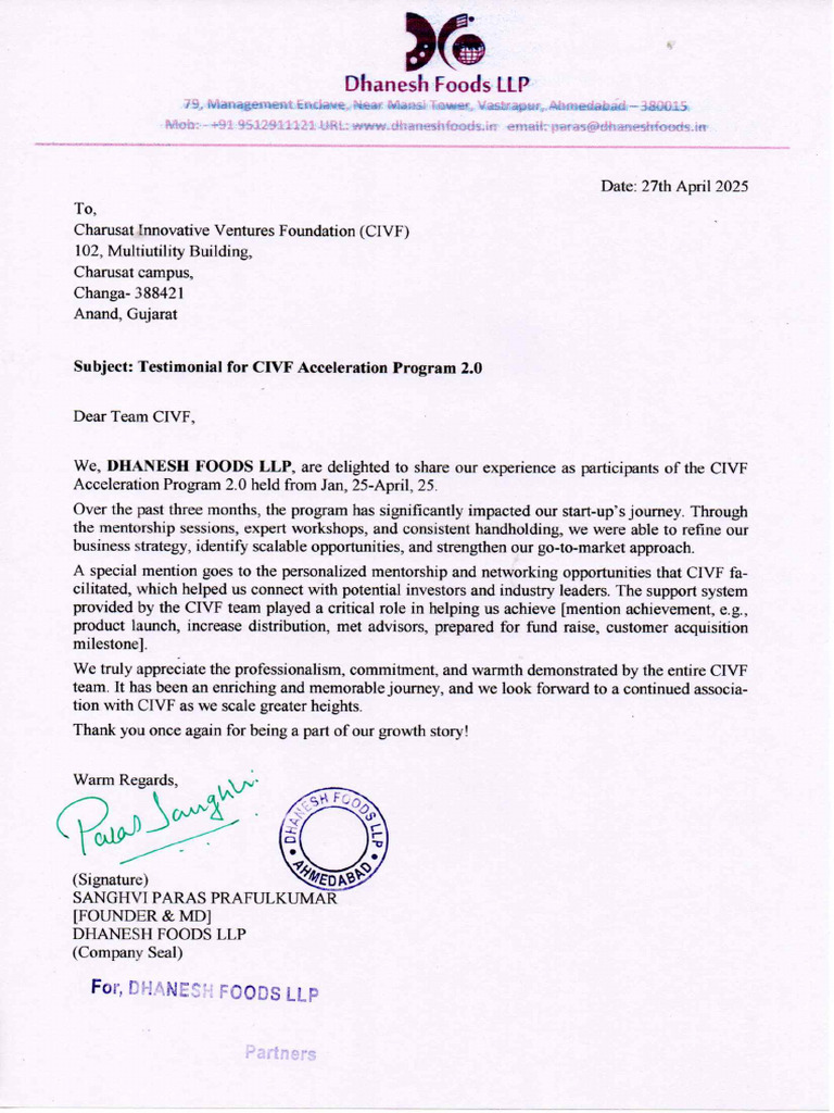 Dhanesh Foods | PDF
