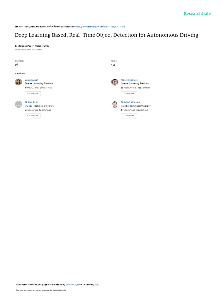 3 - Deep Learning Based, Real-Time Object Detection | PDF