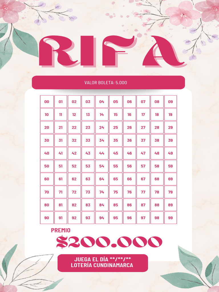 Rifa de $200,000 en Lotería Cundinamarca | PDF