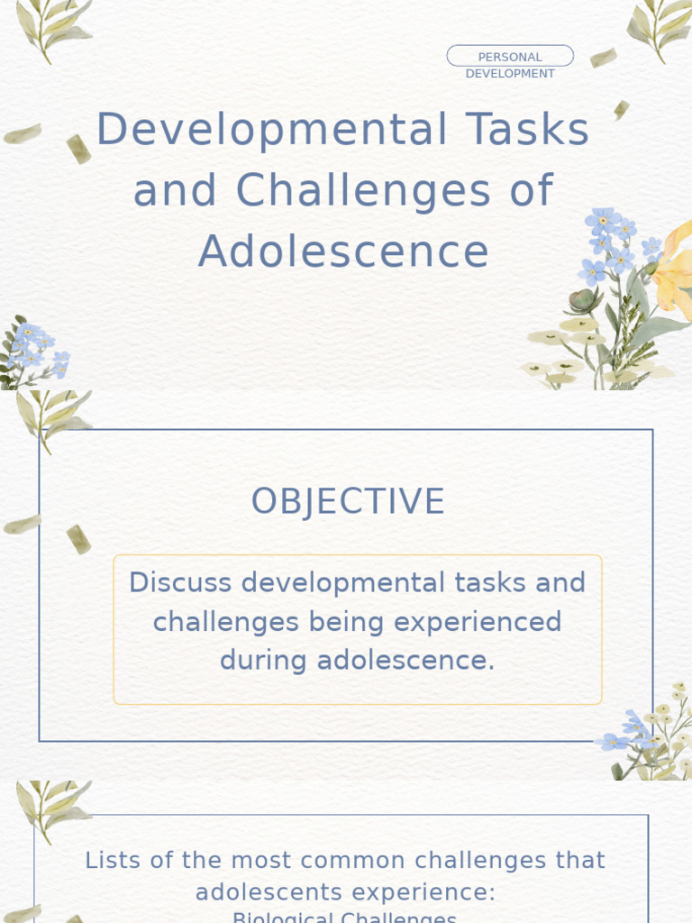 Adolescent Developmental Challenges | PDF | Adolescence | Mental Disorder
